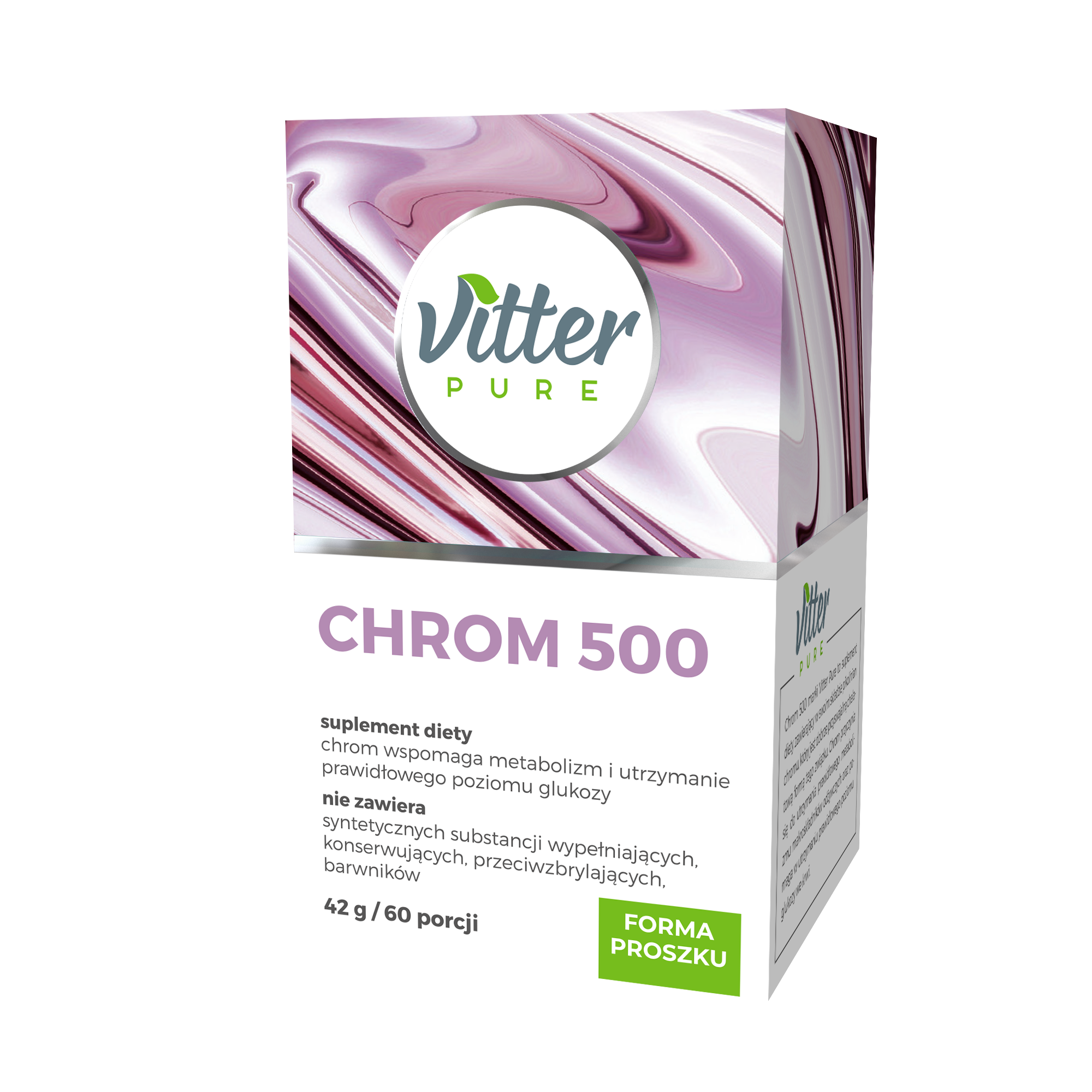 Suplement Diety - Chrom 500 - w proszku - zawierający pikolinian chromu